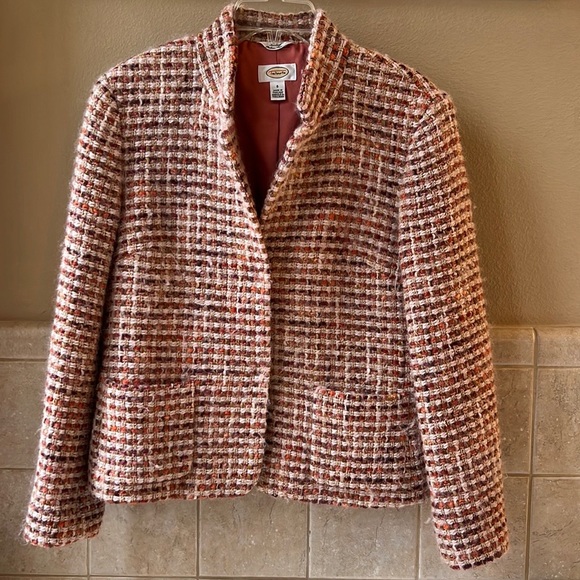 Talbots | Jackets & Coats | Talbots Boucle Tweed Jacket In Fall Color ...